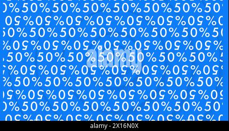 Image of 50 percent text on blue background Stock Photo - Alamy