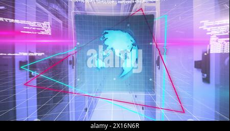 Image of data processing over server room Stock Photo - Alamy