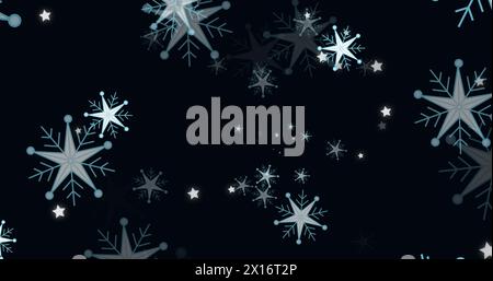 An image of white stars twinkling and moving against a black background ...