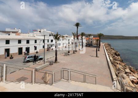 Boulevard in the picturesque town Fornells on the Spanish island of ...