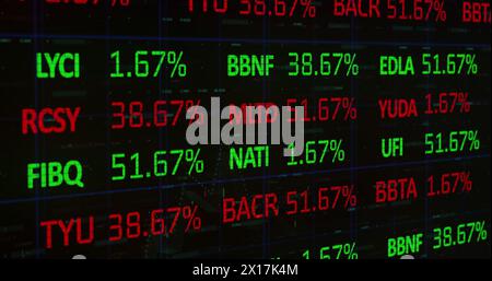 Image of financial data processing and statistics over black background Stock Photo - Alamy