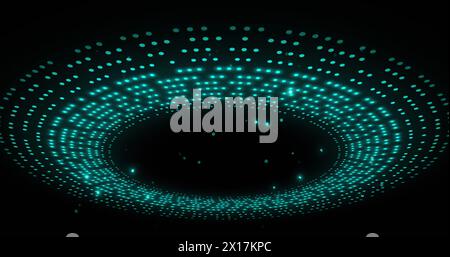 Image of spinning blue glowing circles on black background Stock Photo ...