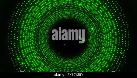 Image of spinning green glowing circles on black background Stock Photo ...