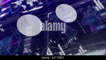 Image of statistics and data processing with world map Stock Photo - Alamy