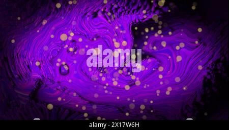 Image of orange and purple light orbs moving left and right over dark ...