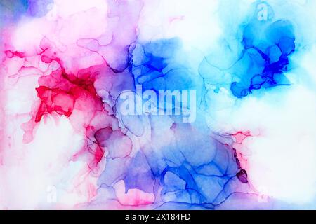 Alcohol ink pink, purple texture. Watercolor background for design ...