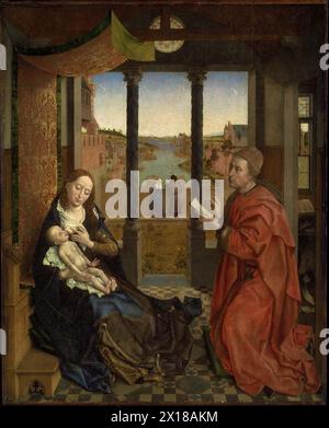 Saint Luke Drawing the Virgin is a large oil and tempera on oak panel ...