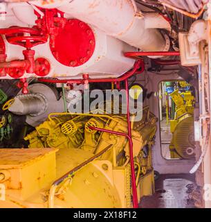 Closeup of engine of North Korean submarine on display at Unification ...