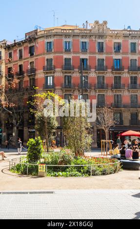 Superblock or Superilla in the Eixample neighbourhood, a highly ...