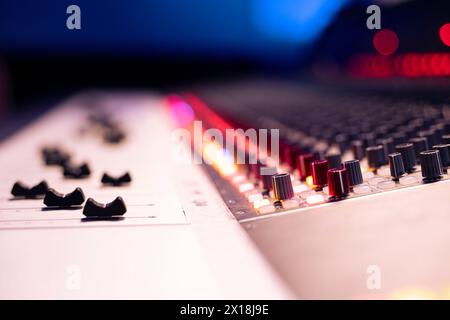 Motorized faders and sliders used in music production industry ...