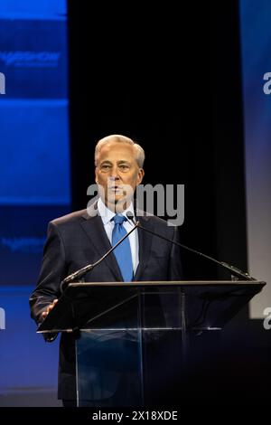 LAS VEGAS, Nevada - Perry Sook speaking at NAB 2024 at Lass Vegas ...