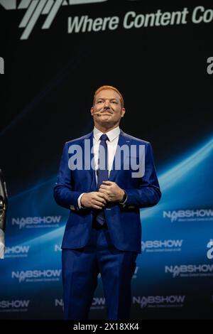 LAS VEGAS, Nevada - Daniel Anstandig speaking at NAB 2024 at Lass Vegas ...