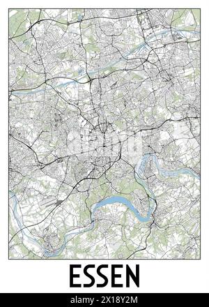 City road map of Essen Germany Stock Vector Image & Art - Alamy