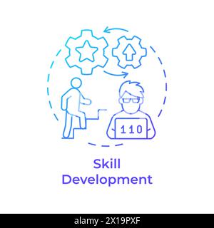 Skill development and training blue gradient concept icon Stock Vector ...