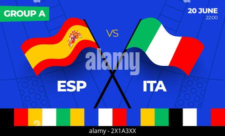 Spain vs Italy football 2024 match versus. 2024 group stage ...