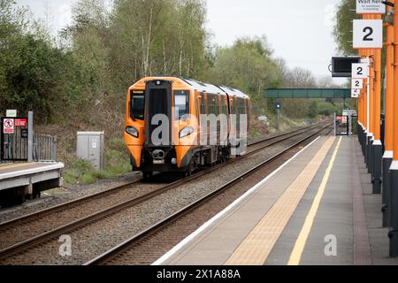 West Midlands Railway class 196 diesel train arriving at Leamington Spa ...