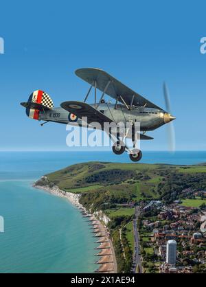 Hawker 'Fury' - RAF biplane fighter aircraft Stock Photo - Alamy