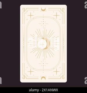 Tarot reverce border card frame gold line border celelstial mystery ...