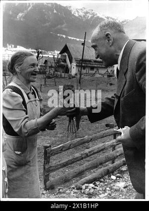 Adolf Schaerf on his election campaign route, mountain range of, Adolf ...