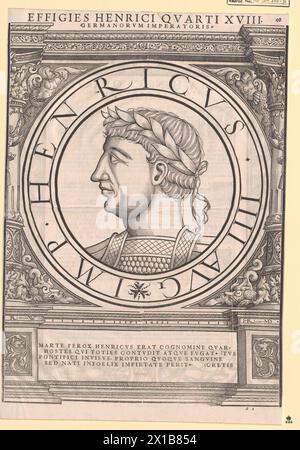 Portrait of Henry IV Holy Roman Emperor on the throne with crown ...
