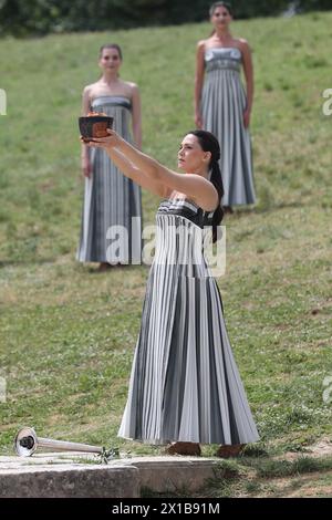 Actress Mary Mina, in the role of an ancient Greek High Priestess ...