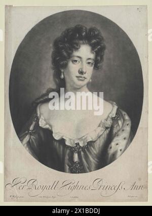 Portrait of Anna Stuart, Queen of England, Jacob Gole, after Willem ...