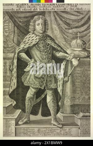 Joseph I, Holy Roman Emperor, copper engraving by Bartolomaeus Kilian ...