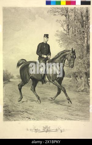 Liechtenstein, Rudolf prince, equestrian image, uniformed, with Fleece ...