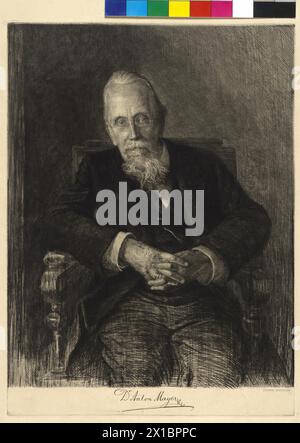 Mayer, Anton, etching by Ludwig Michalek. facsimile of the signature ...