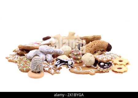 traditional czech christmas cookies isolated on the white background ...