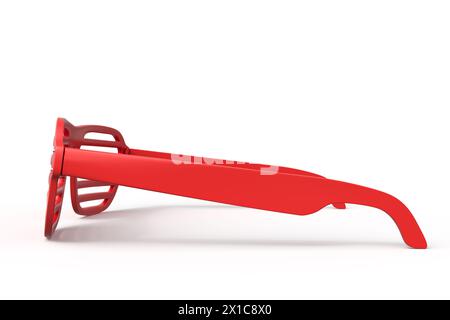 Side view of red shutter shades Stock Photo - Alamy