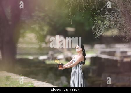 Actress Mary Mina, in the role of an ancient Greek High Priestess ...