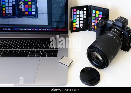 Downloading images from the camera to laptop following a photoshoot ...