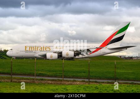Emirates Airbus A380-800 at Birmingham Airport (BHX Stock Photo - Alamy