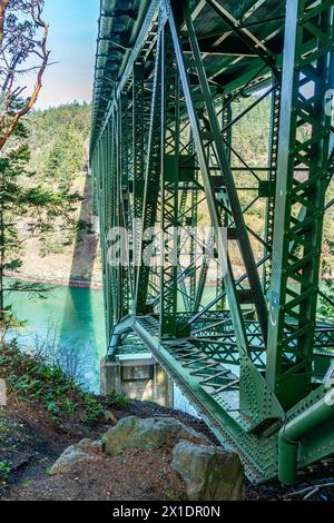 Scenic view under Deception Pass Bridge Stock Photo - Alamy