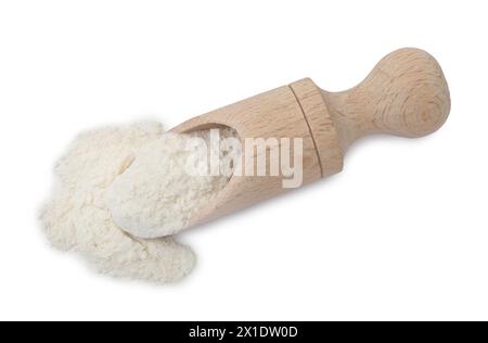 Baking powder in scoop isolated on white, top view Stock Photo - Alamy