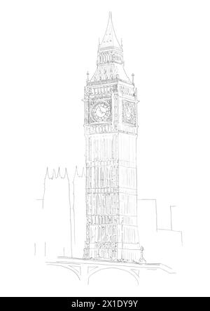 Architectural pencil drawing sketch of St Paul's Cathedral building in ...