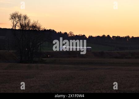 Open access operator Firstgroup Lumo class 803 electric train on the ...