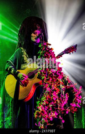 Italy 14 April 2024 Jonathan Hultén - singer of Tribulation - live at ...