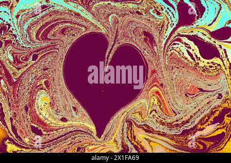 Ebru marbling handmade art, traditional Ebru technique. abstract ...