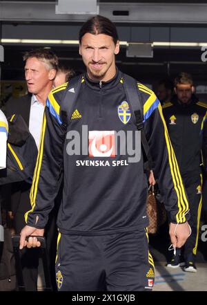 Swedish national soccer player Zlatan Ibrahimovic is honoured with his ...