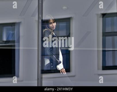 Acress Paula Nocker during interview with Austria Presse Agentur in ...