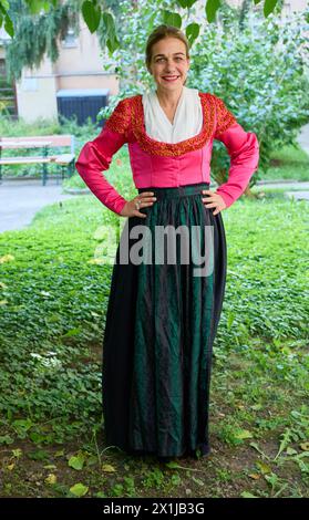 Austrian film director Ruth MADER, wears a dirndl during fitting for ...