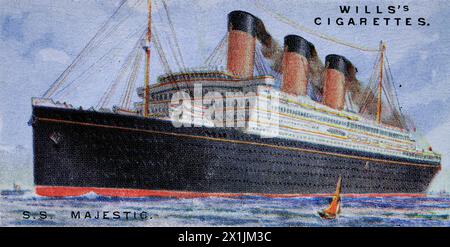 The "Majestic" of the shipping company White Star Line was the largest ...