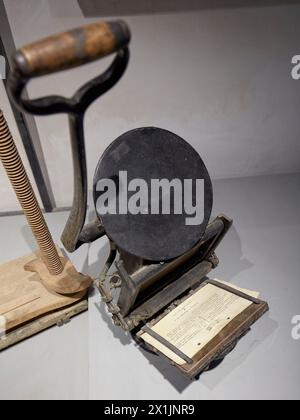 Old book binding tools displayed in the Armenian ethnographic museum at ...