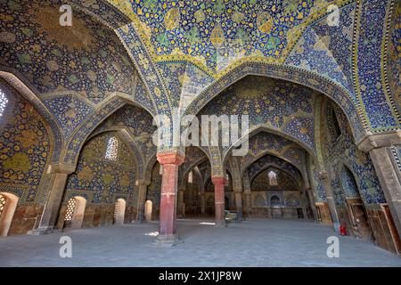 Interior view of the winter prayer hall, built in hypostyle form, in ...