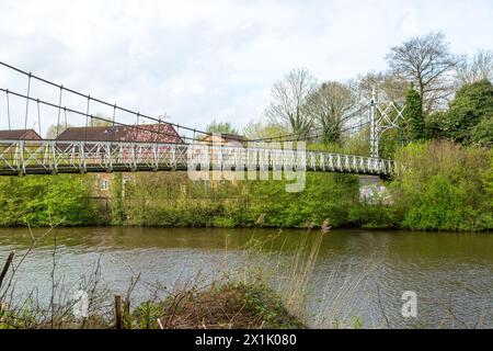 Howley Suspension Bridge in Warrington, Cheshire Stock Photo - Alamy