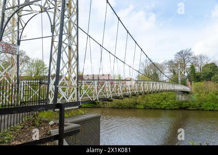 Howley Suspension Bridge in Warrington, Cheshire Stock Photo - Alamy