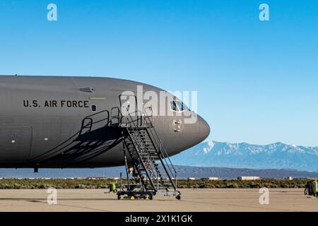 A KC-46 Pegasus out of McConnell Air Force Base, Kansas, lands at ...