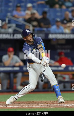 Los Angeles Angels' Jose Siri (28) runs around the bases after hitting ...